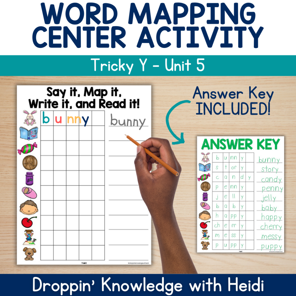 Word Mapping NO PREP Centers - TRICKY Y - Droppin Knowledge