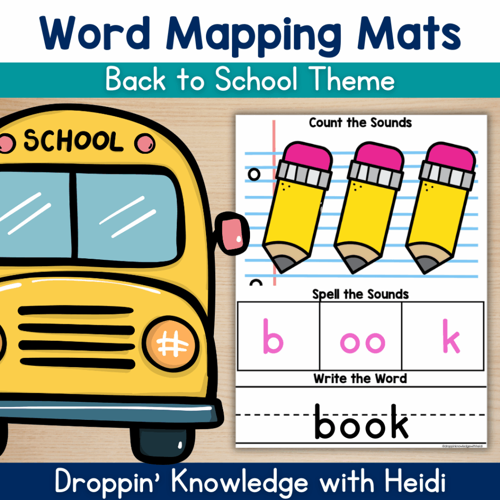 Back to School Mapping Mats - Orthographic Mapping - Droppin Knowledge