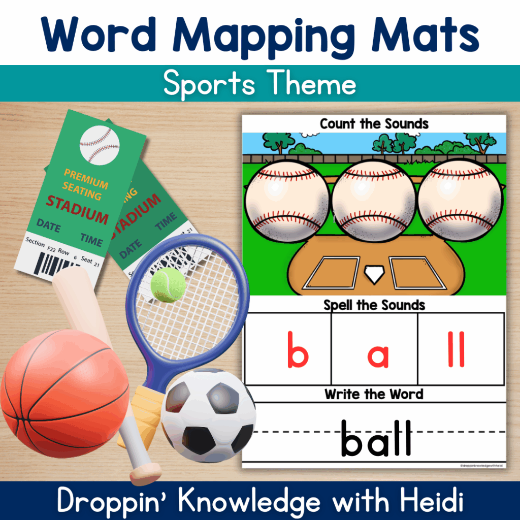 Orthographic Word Mapping Mats -SPORTS Version (Sound Boxes) - Droppin ...