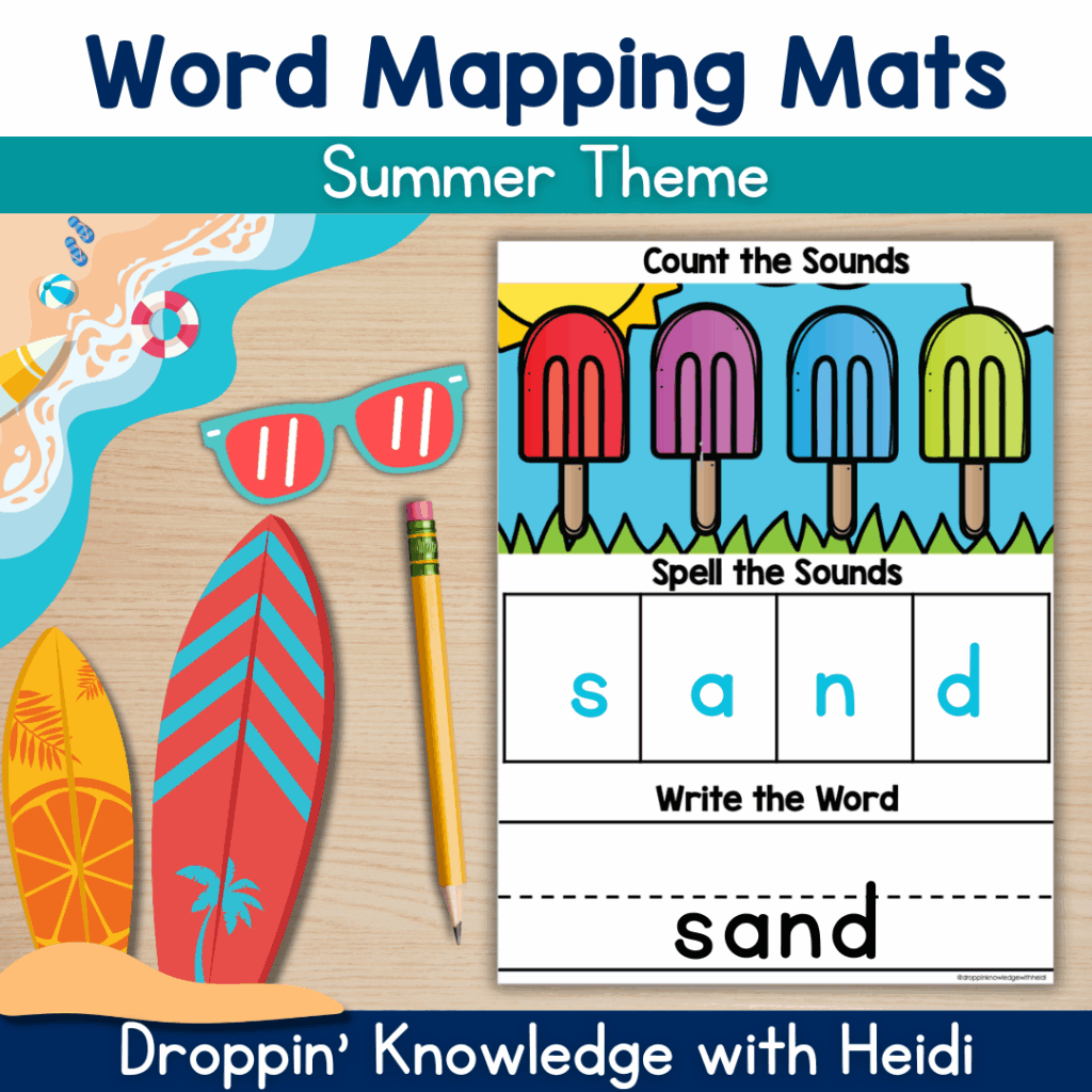 Orthographic Mapping Word Mats -SUMMER Version (Sound Boxes) - Droppin ...