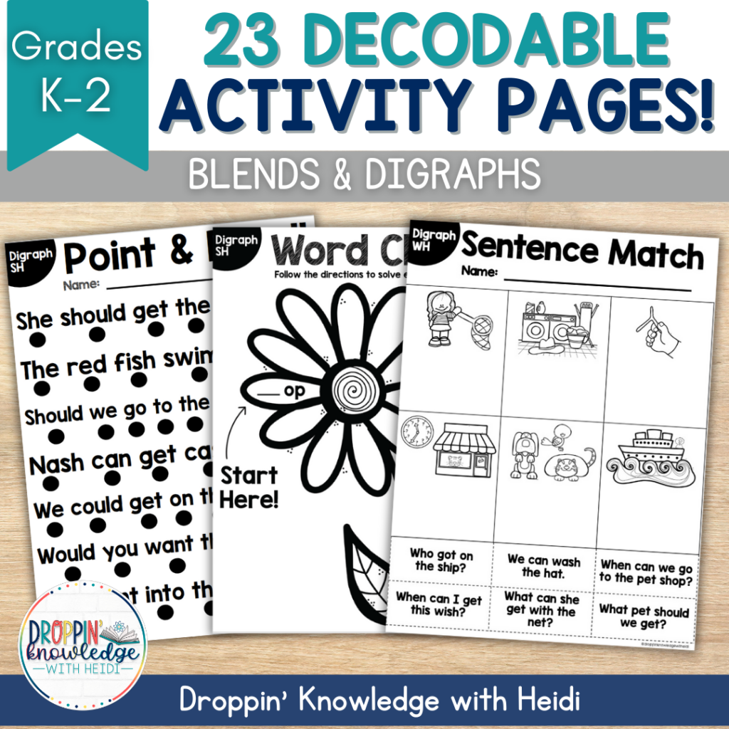 Decodable Activities - Blends & Digraphs - NO PREP Just Print & Go ...