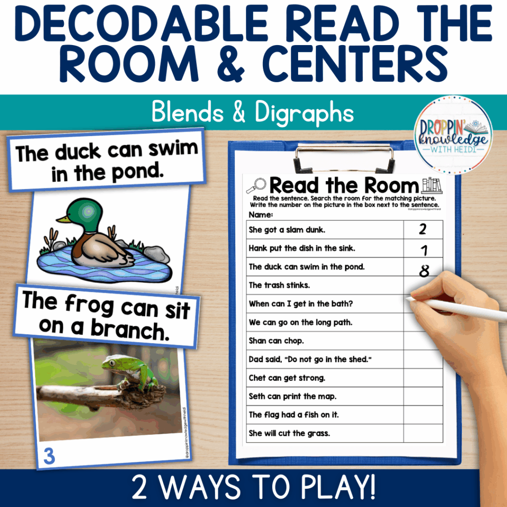 Decodable Read the Room & Centers - Unit 2 Blends & Digraph - Droppin ...