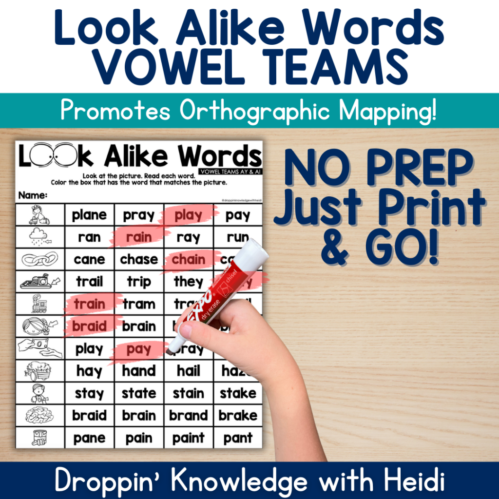 Look Alike Words - Vowel Teams - Droppin Knowledge