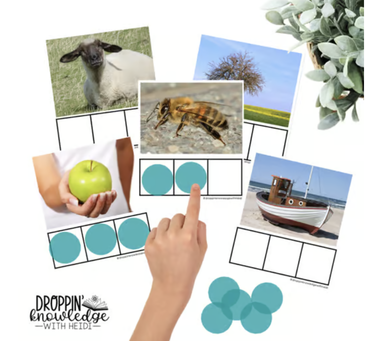 Phonemic Awareness Center - with REAL PICTURES! (2-3 phonemes ...