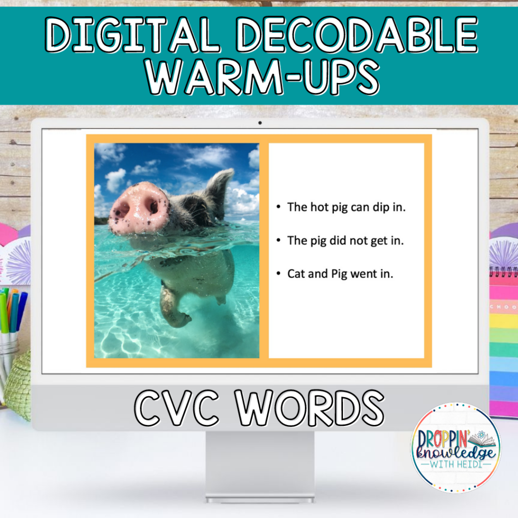 Digital Decodable Warm-Ups - CVC Words - Unit 1 Orange Series - Droppin ...
