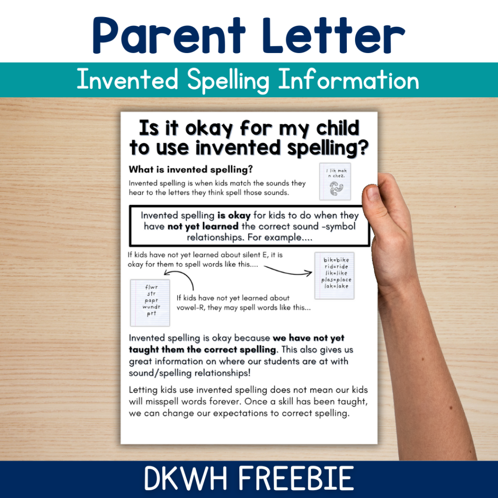 Invented Spelling Information Parent Letter - Droppin Knowledge