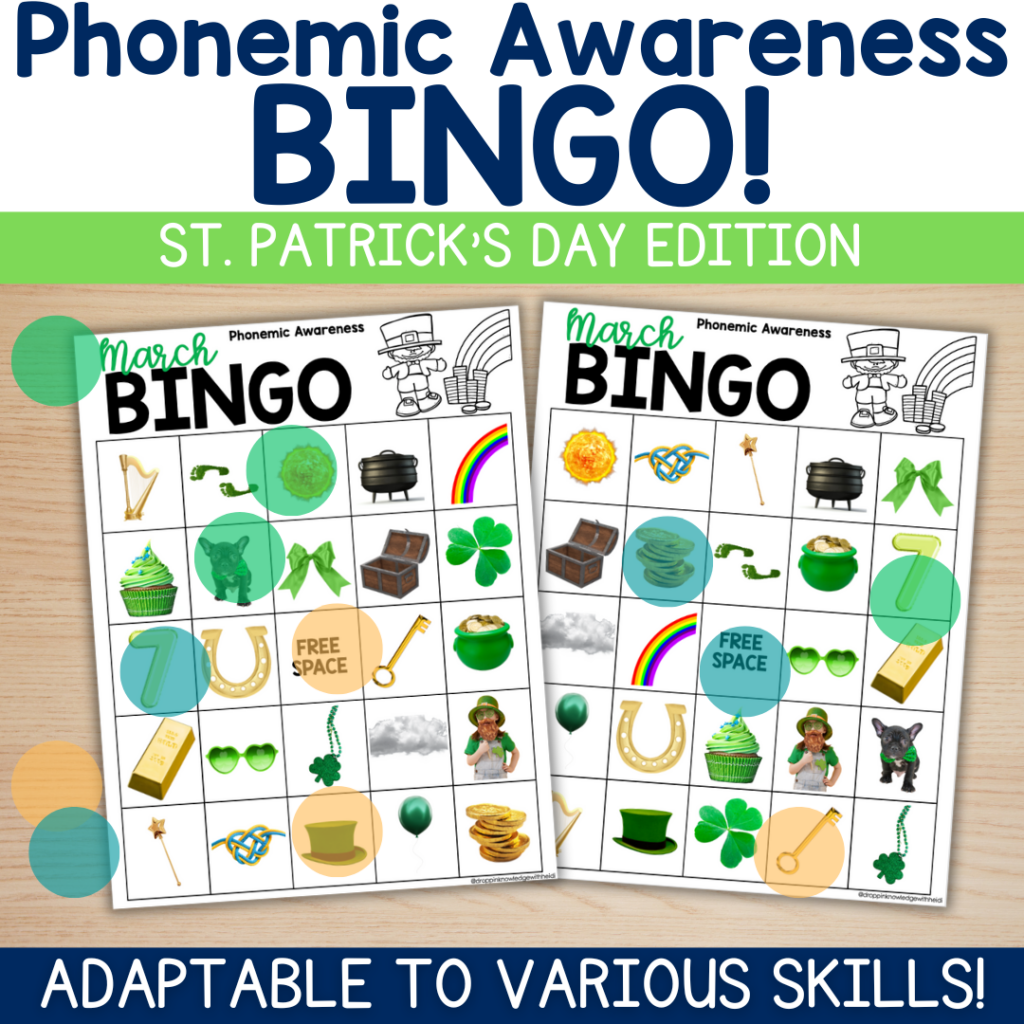 Phonemic Awareness BINGO - St Patricks Day Edition - Droppin Knowledge