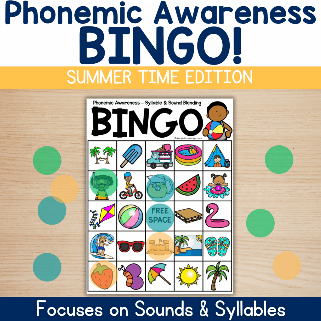 Phonemic Awareness BINGO - Sounds & Syllables - SUMMER VERSION ...