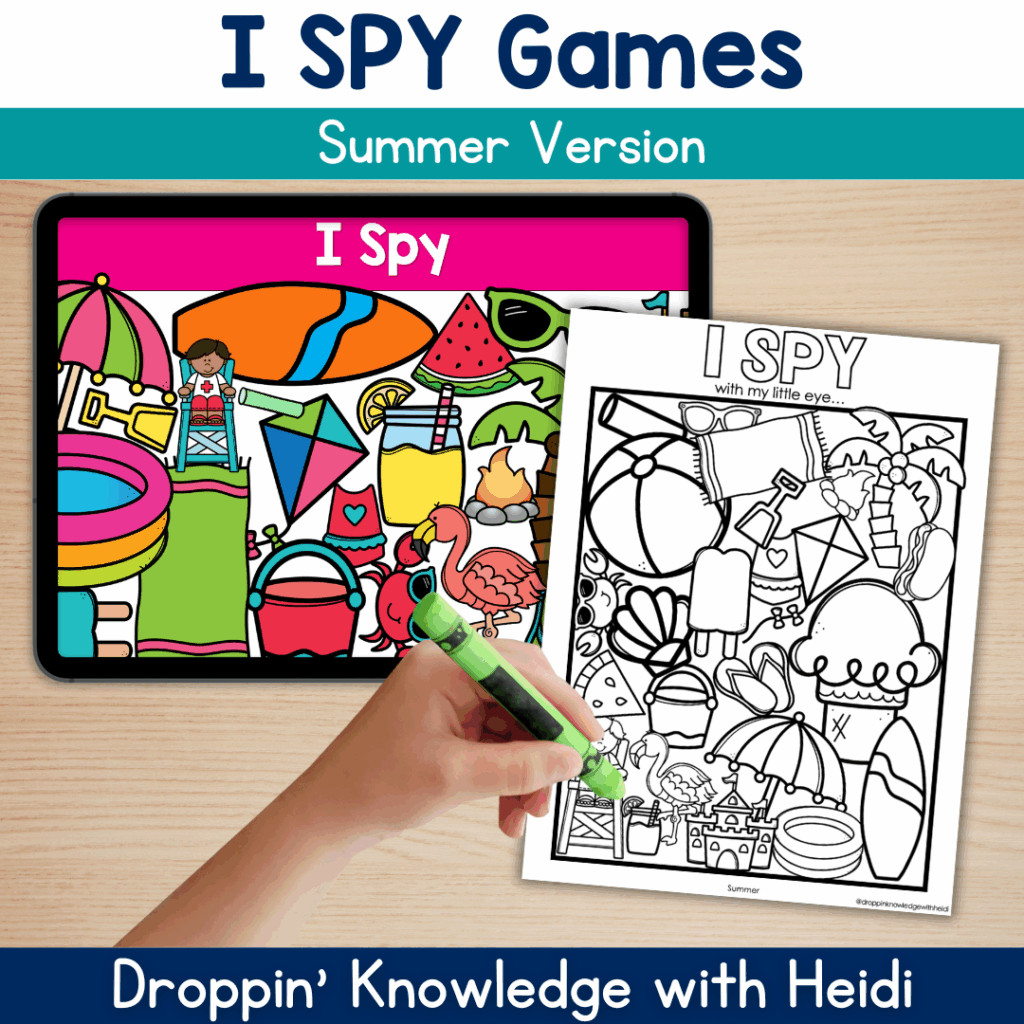 I SPY Game for Phonemic Awareness - Beginning Ending Sounds Syllables ...
