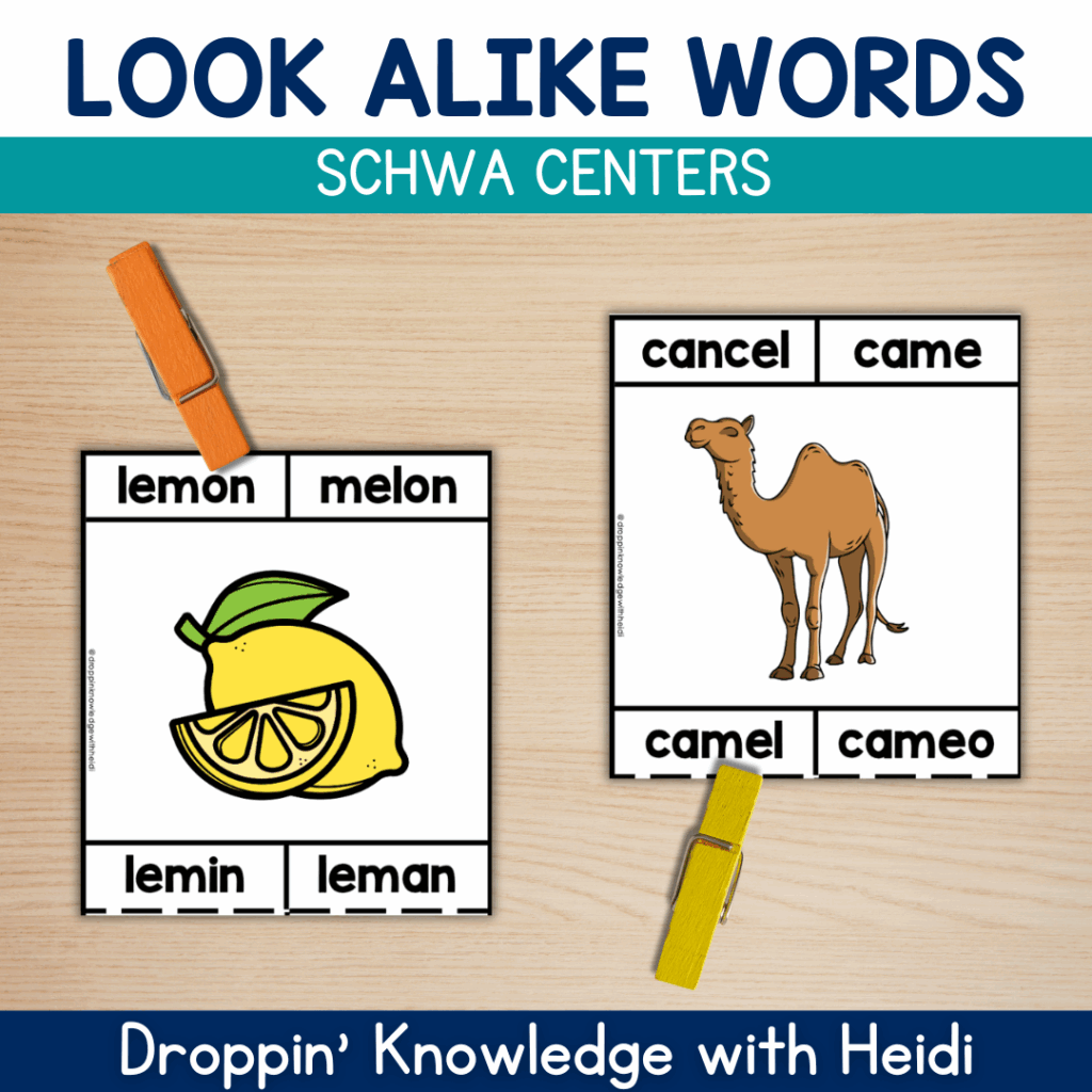 Orthographic Mapping SCHWA - Phonics Decoding Reading Look Alike Words ...