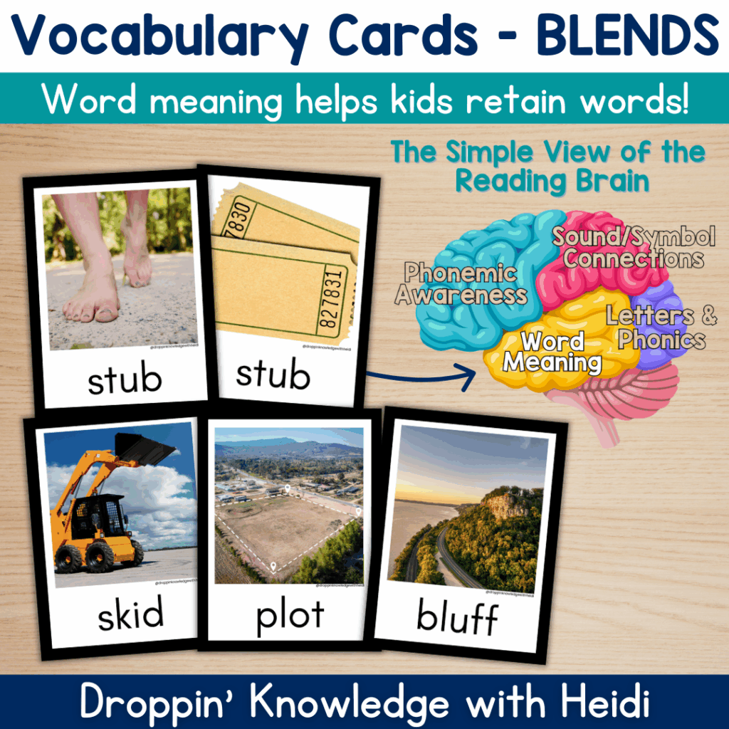Beginning Blends Vocabulary Cards Phonics Comprehension Meaning ...