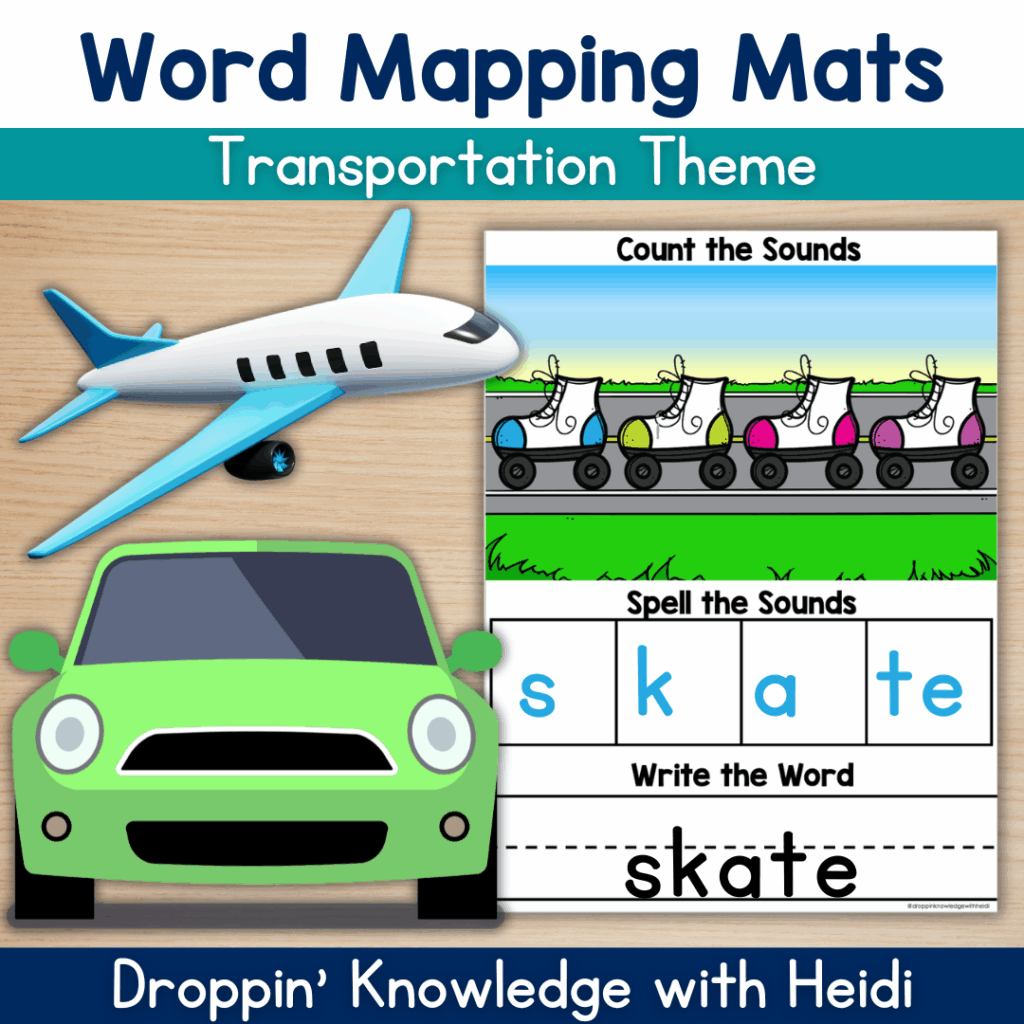 Orthographic Mapping Mats Transportation Theme (Sound Boxes) Phonics ...