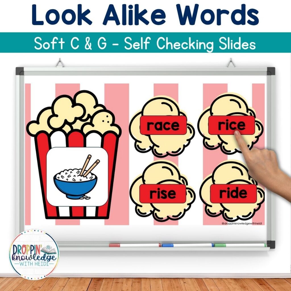 Orthographic Mapping Look Alike Words SOFT C & G Self Checking Slides ...