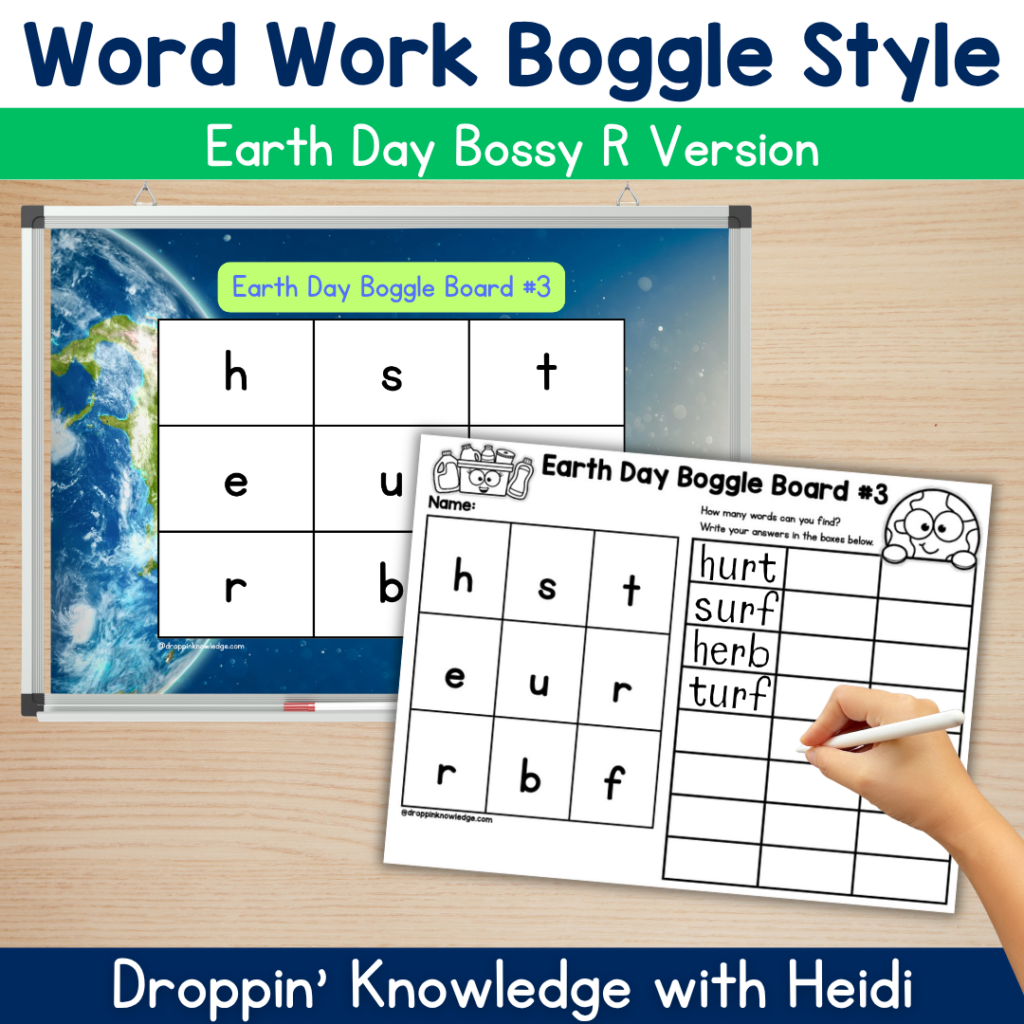 Word Work Boggle Style EARTH DAY Boards CVC, Blends, Digraphs, CVCE ...