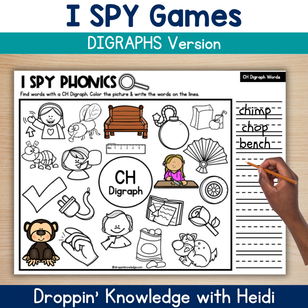 I SPY Phonics Digraphs - Spelling Decoding Phonics Practice - Droppin ...